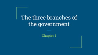 Branches of the government and why they are important | PPTX