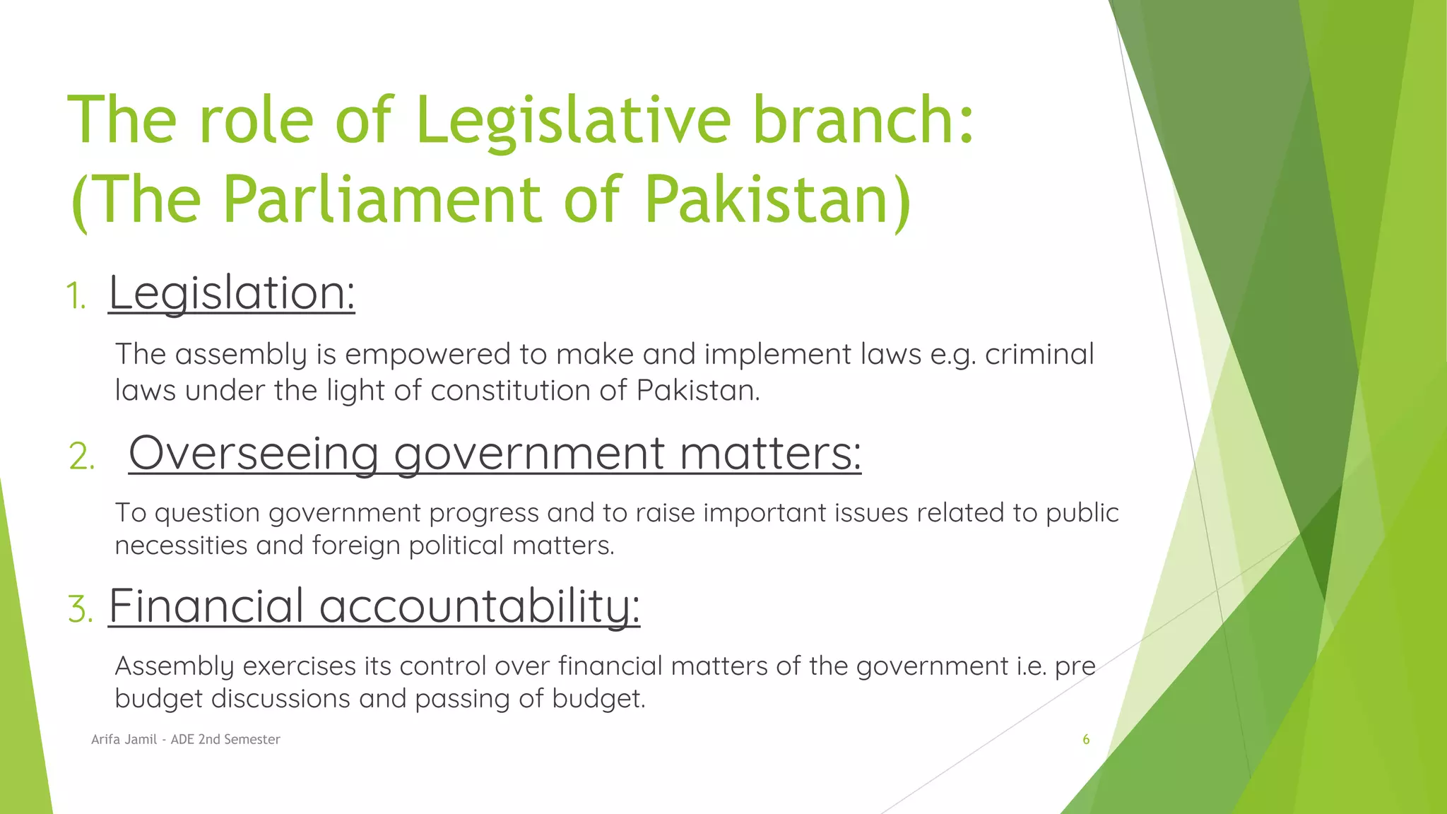 Branches of government / Structure of Government in Pakistan | PDF