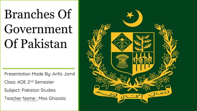 Branches of government / Structure of Government in Pakistan | PDF
