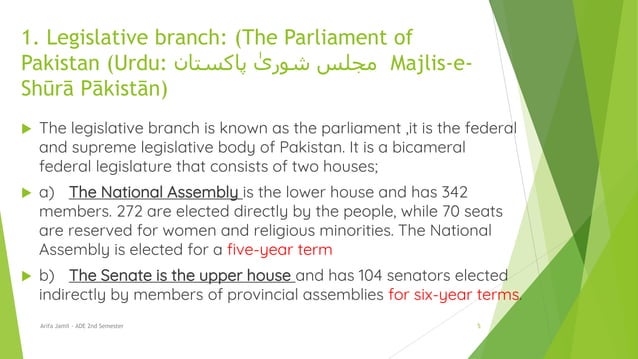 Branches of government / Structure of Government in Pakistan | PDF