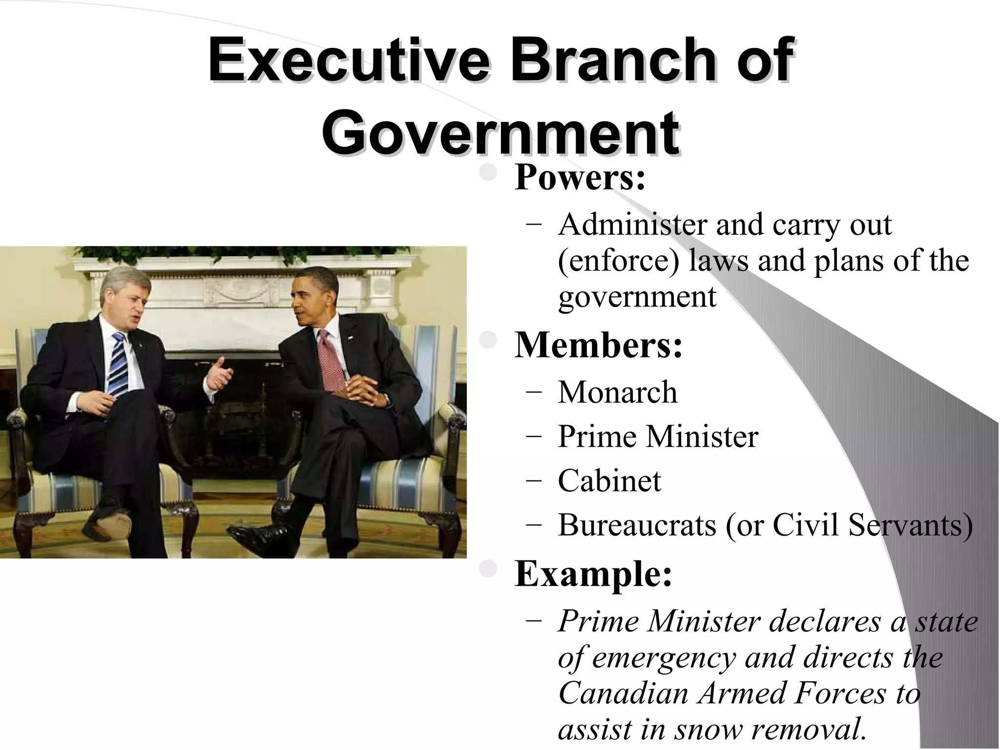 Branches of Canadian Government | PPT