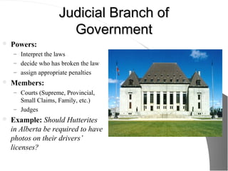 Branches of Canadian Government | PPT