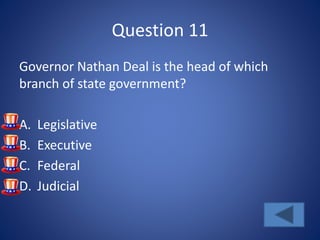 Branches of government game - 3rd grade | PPTX