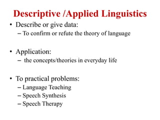Branches of linguistics | PPTX