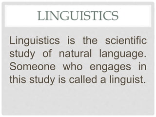 Branches of linguistics | PPTX