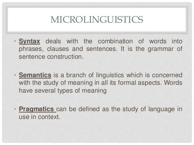 Branches of linguistics