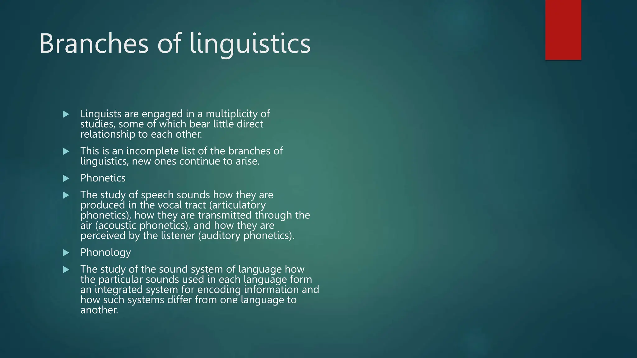 Branches of Linguistics Presentation Detail | PPTX