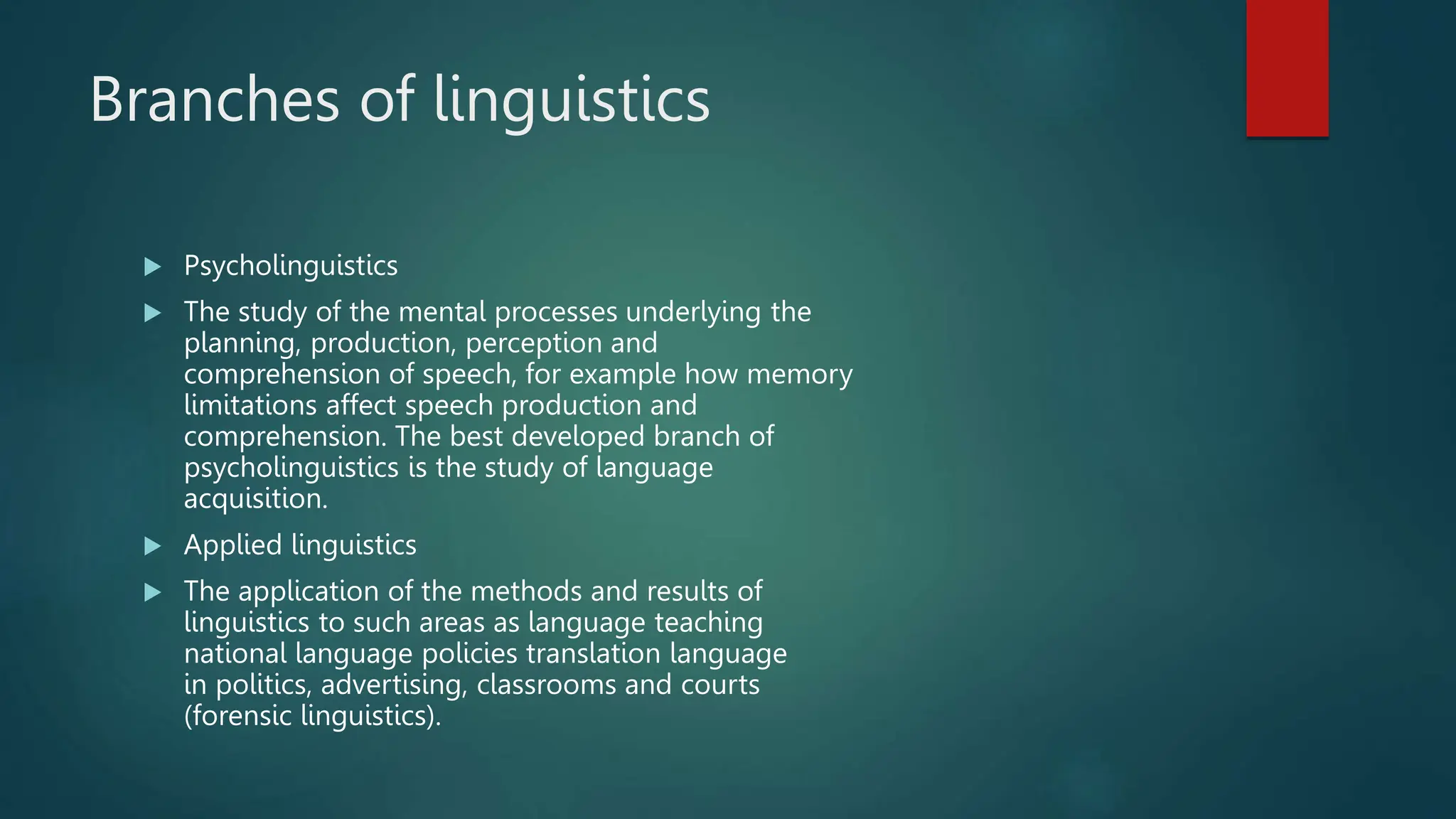 Branches of Linguistics Presentation Detail | PPTX