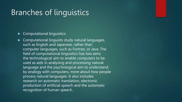 Branches of Linguistics Presentation Detail | PPTX