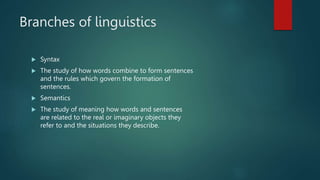 Branches of Linguistics Presentation Detail | PPTX