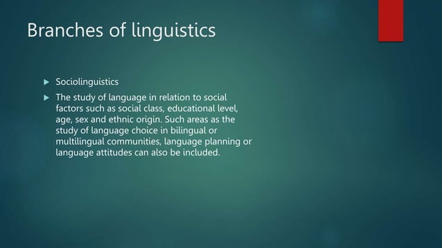 Branches of Linguistics Presentation Detail | PPTX