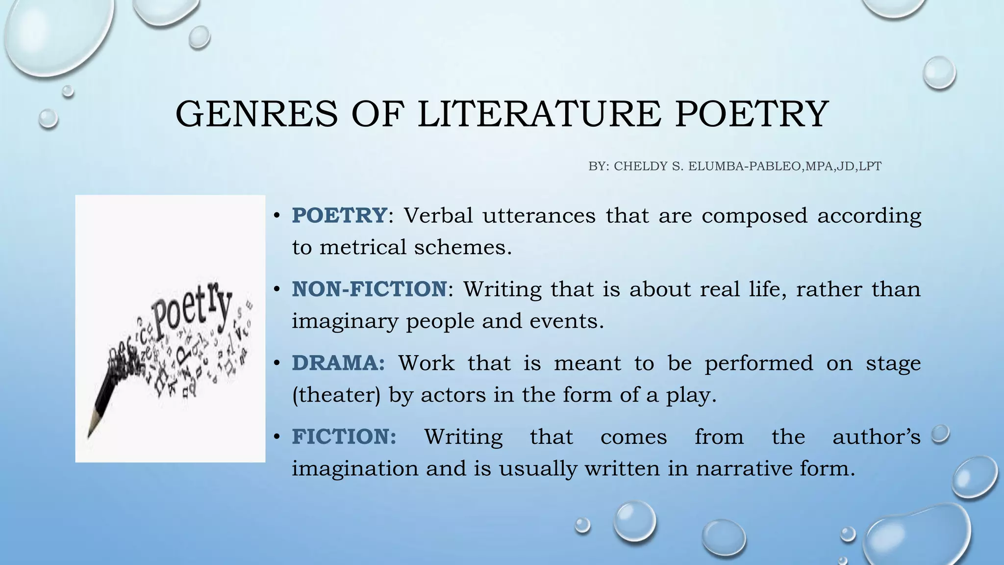 Branches of literature | PPTX