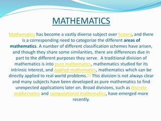Branches of mathematics | PPTX