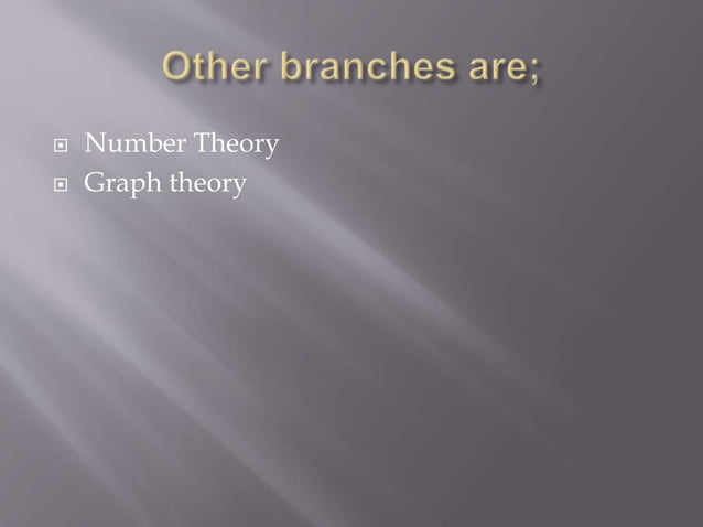 Branches of mathematics | PPTX