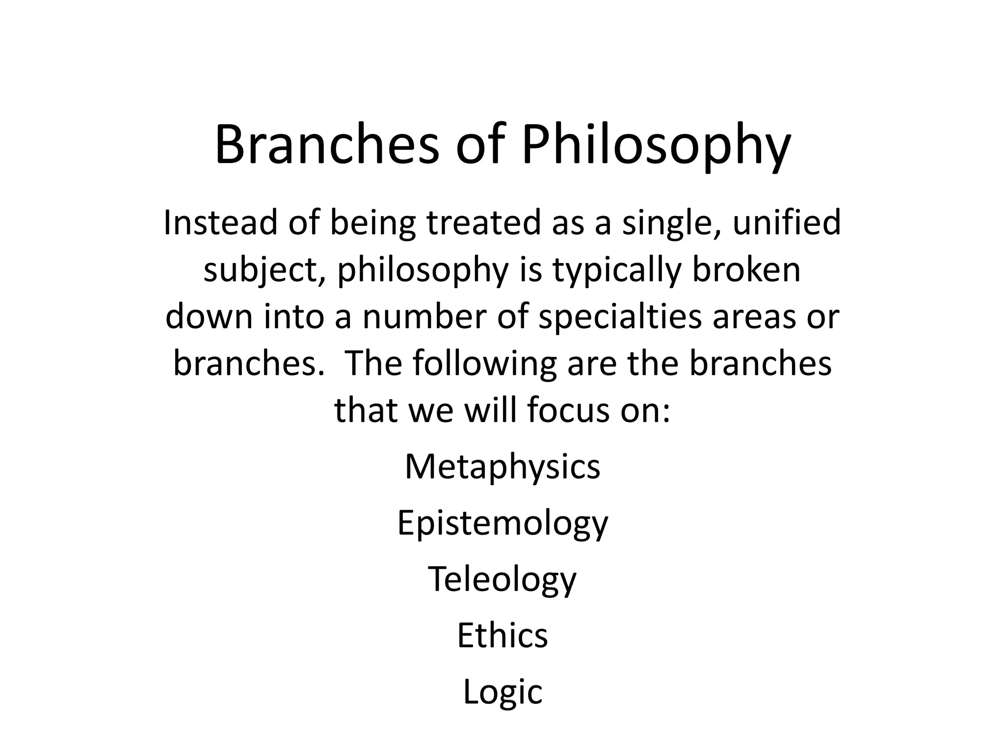 Branches of philosophy | PPTX