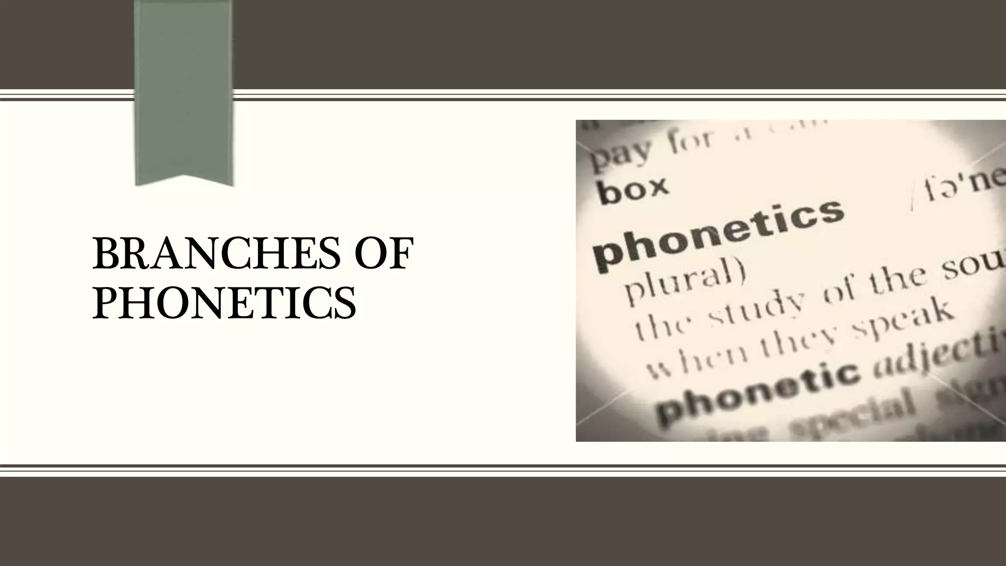 Branches of phonetics | PPTX