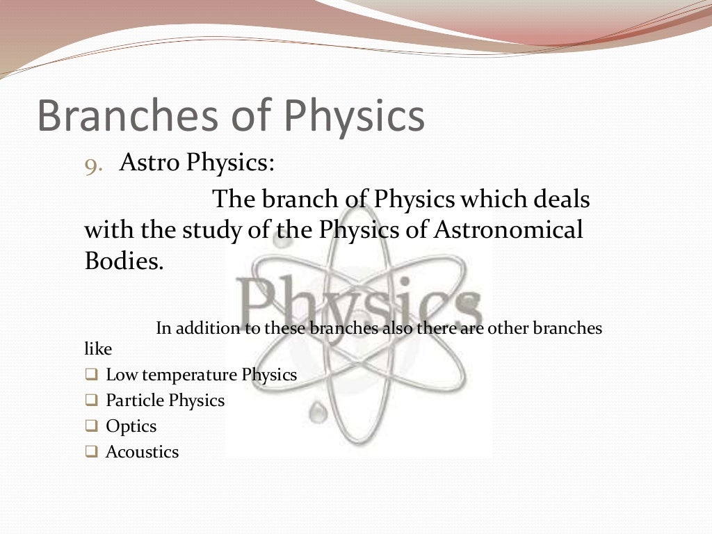 Branches of physics