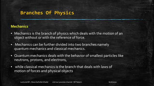 Branches of physics | PDF