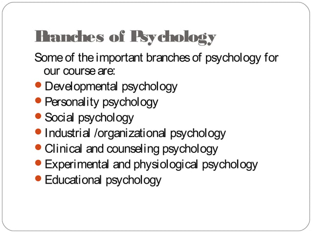 Branches of psychology | PPT