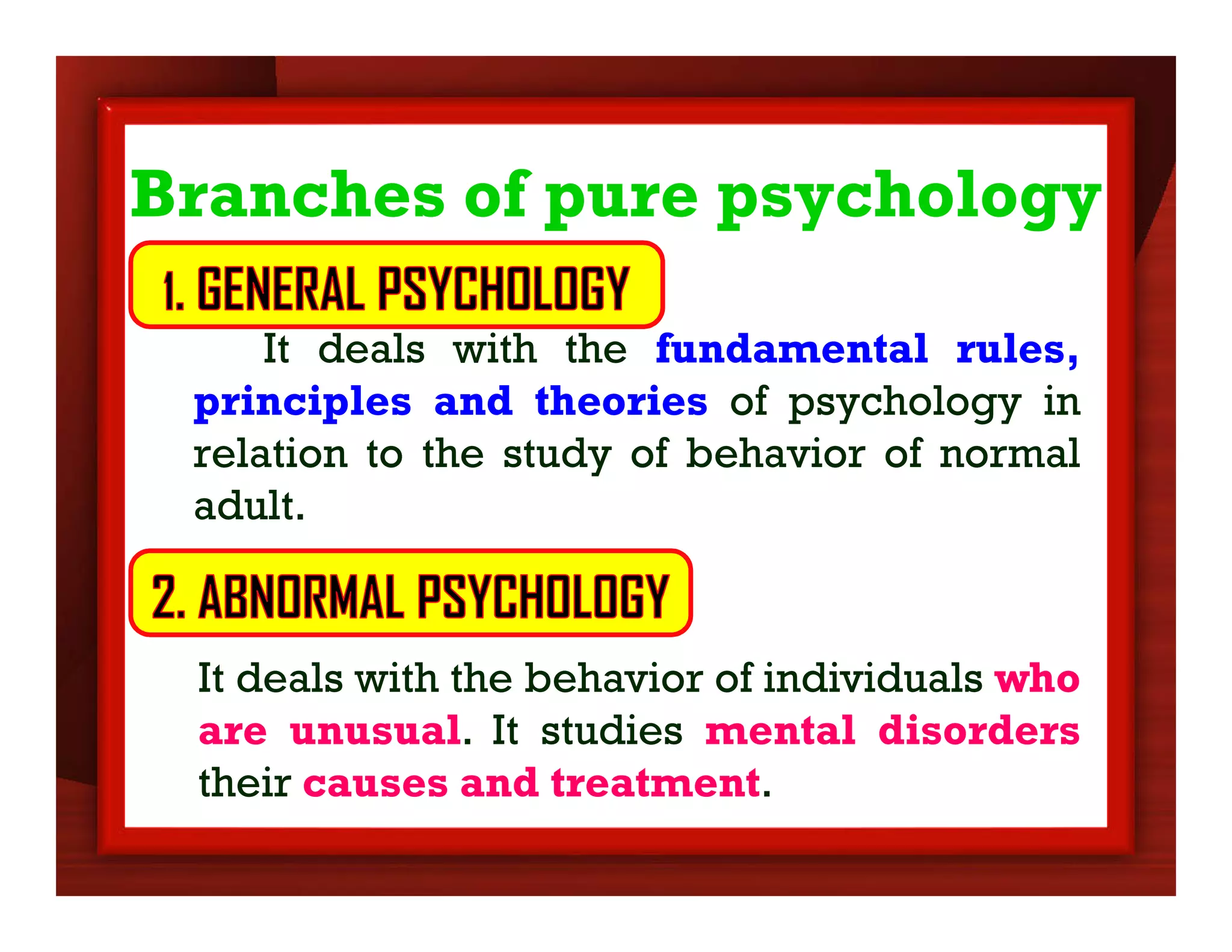 Branches of psychology | PDF