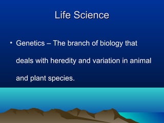 Branches of science | PPT