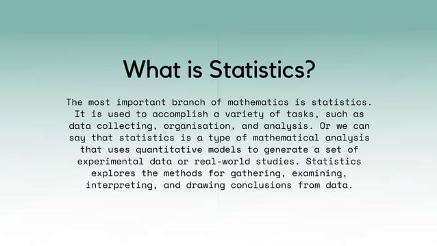 Branches of statistics | PPTX | Educational Assessment | Education