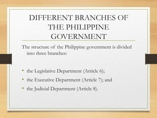 Branches of the Philippine Government | PPTX