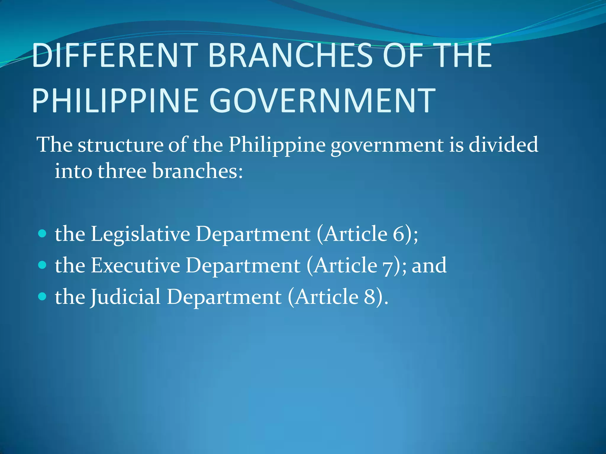 Branches of the philippine government | PPTX