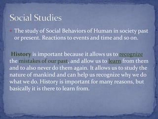 Branches or types of social studies | PPTX