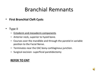 Branchial Remnants and Branchial Cyst | PPT
