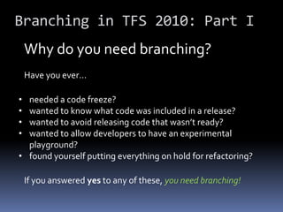 Branching in TFS 2010 Part I (Branching Theory) | PPTX | Programming Languages | Computing