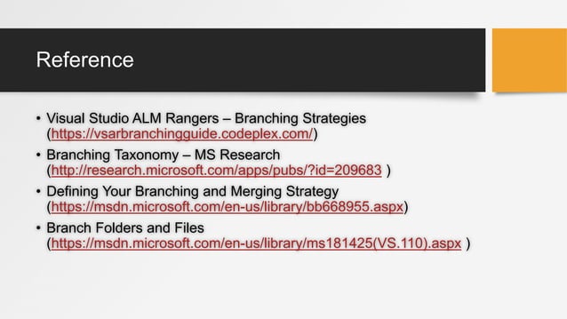 Branching & Merging strategies (with TFS) | PPTX | Computing | Technology & Computing