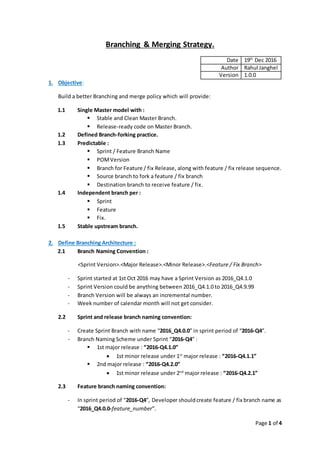 Branching and merging strategy | PDF
