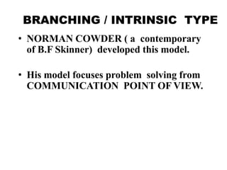Branching programme instruction | PPTX