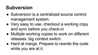 Branching Strategies For Git and Subversion | PPTX