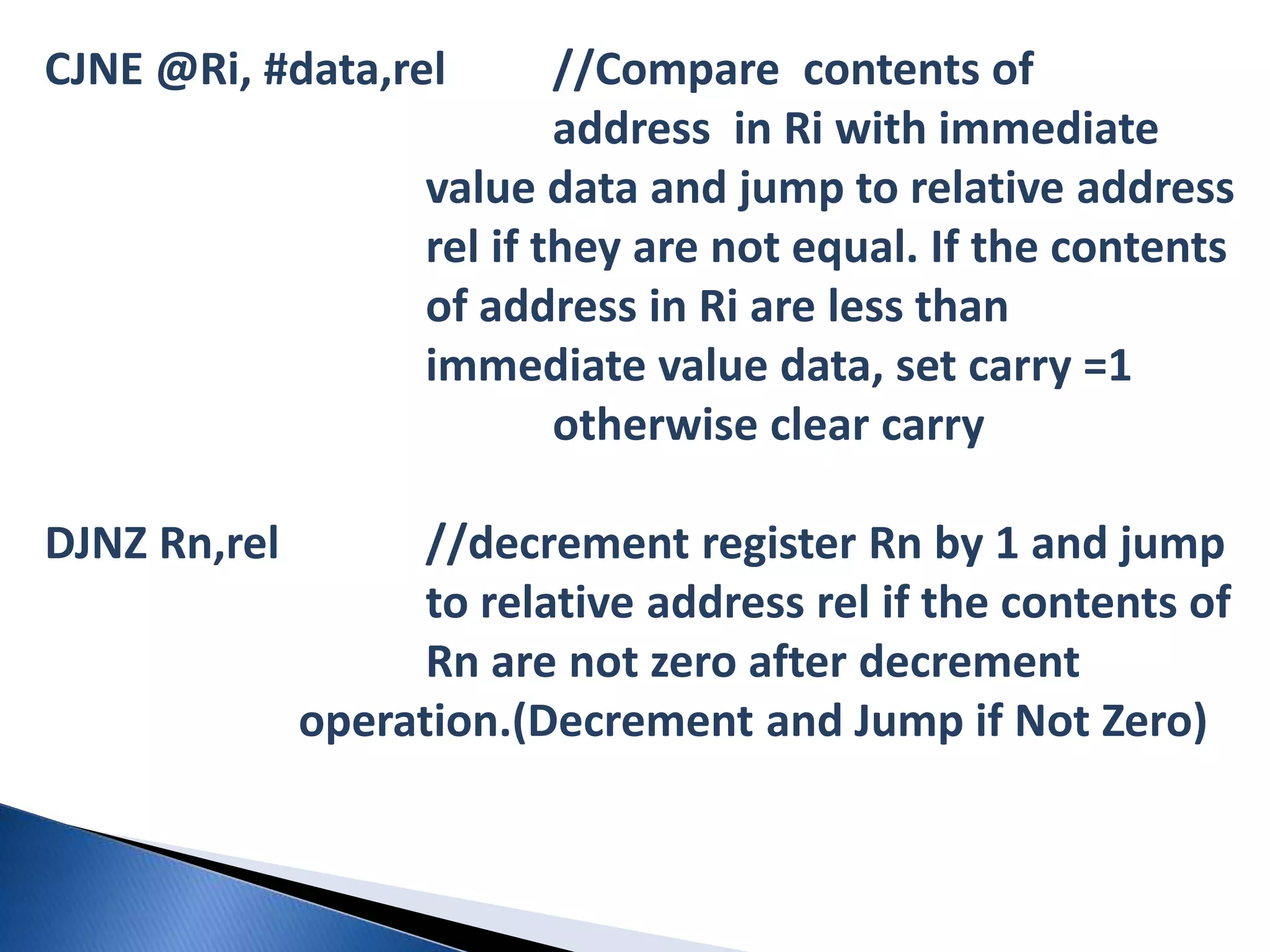 Branch instructions in 8051 micrcocontroller | PPTX