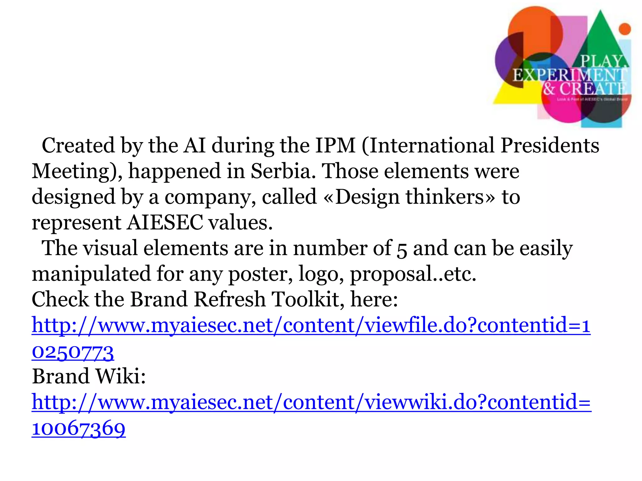 AIESEC Brand Elements! | PPTX