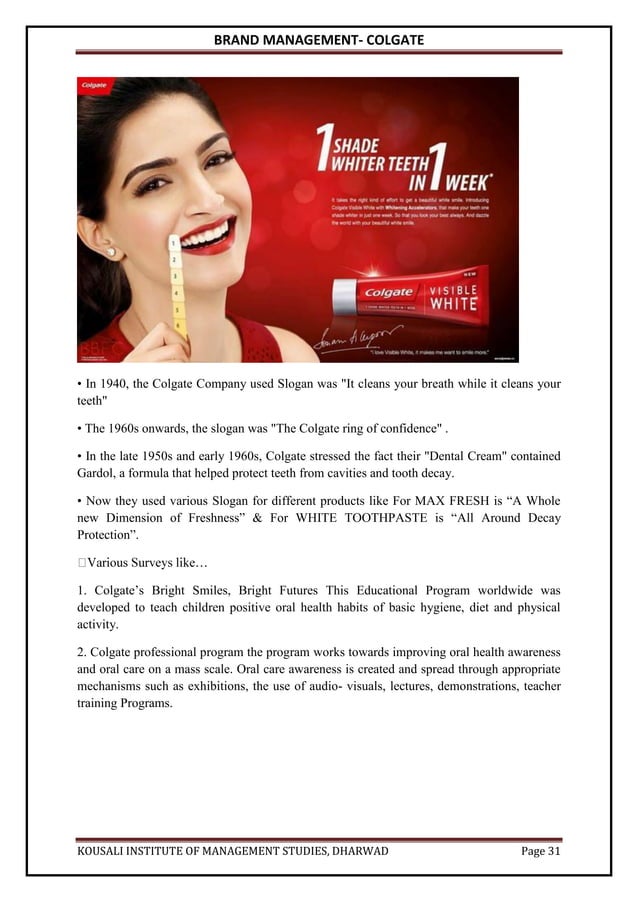 Brand Management on Colgate brand | PDF