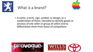 Introduction to the concept of" BRAND" and BRAND MANAGEMENT | PPTX