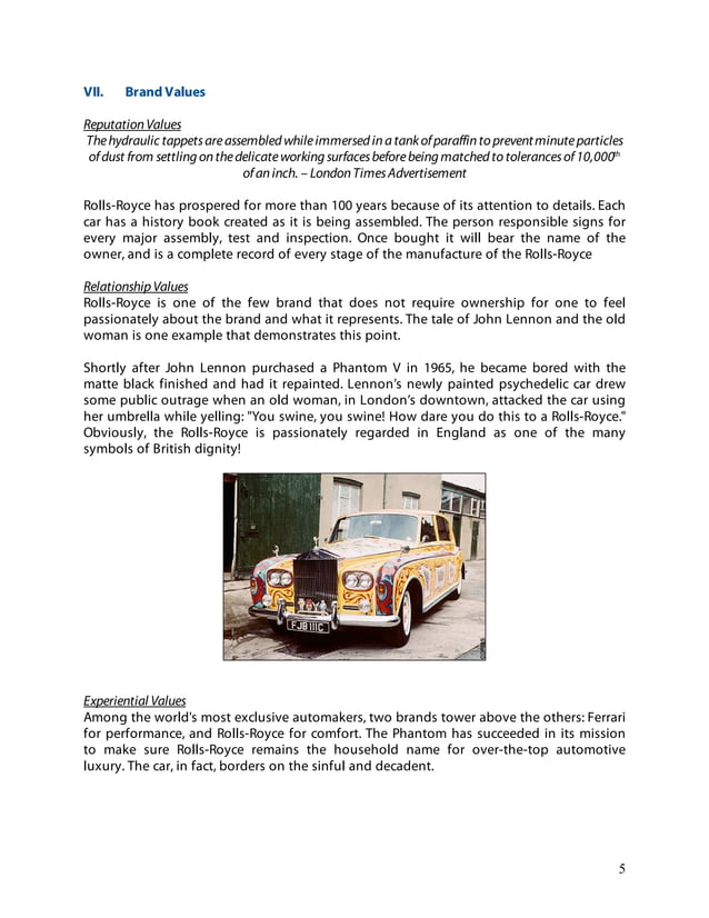 Rolls Royce Brand Analysis | PDF | Automotive Industry | Industries