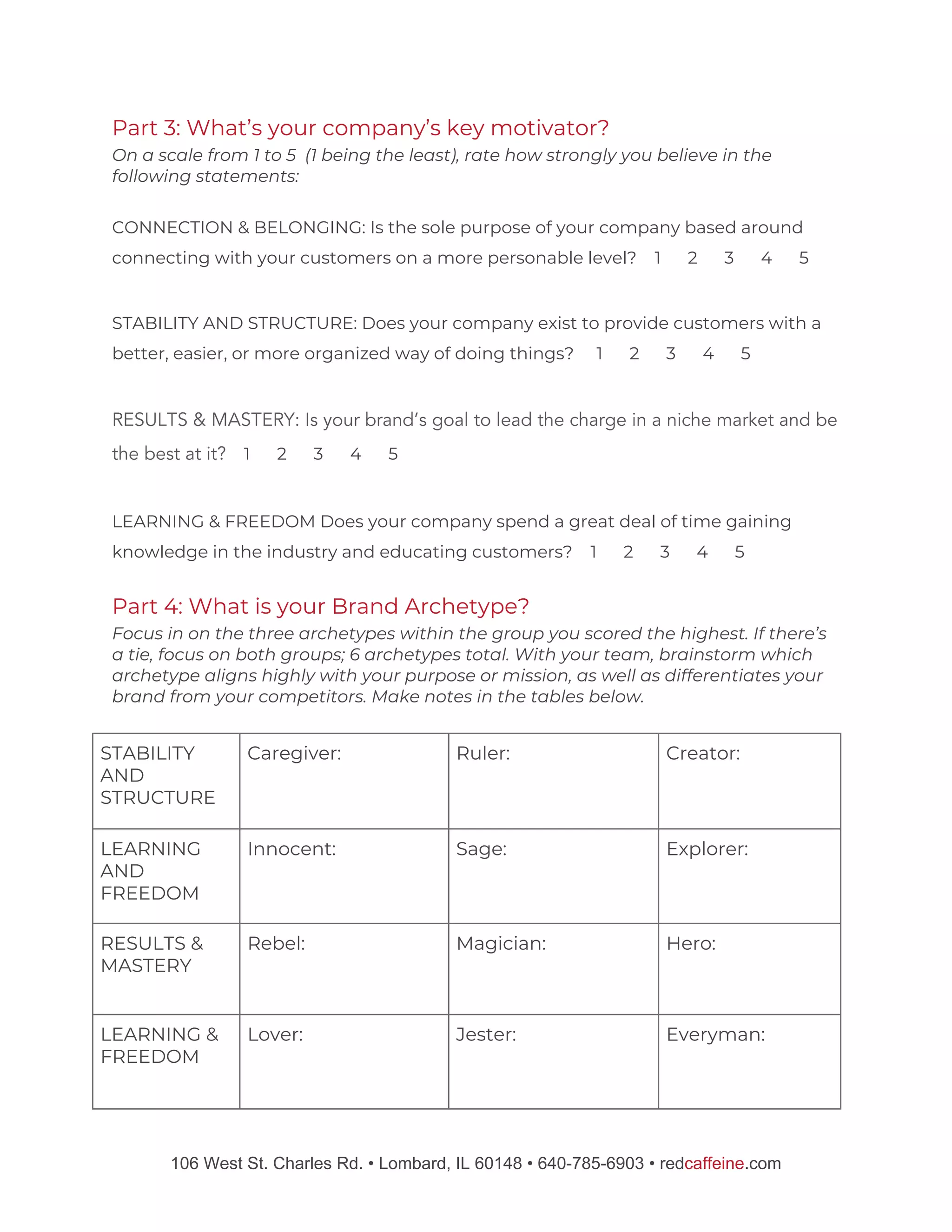 Brand archetyping self-guided worksheet | PDF Brand archetyping self-guided worksheet | PDF