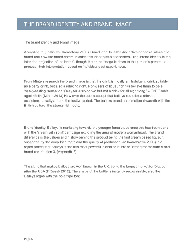 Brand audit : Baileys Irish cream liquor | PDF