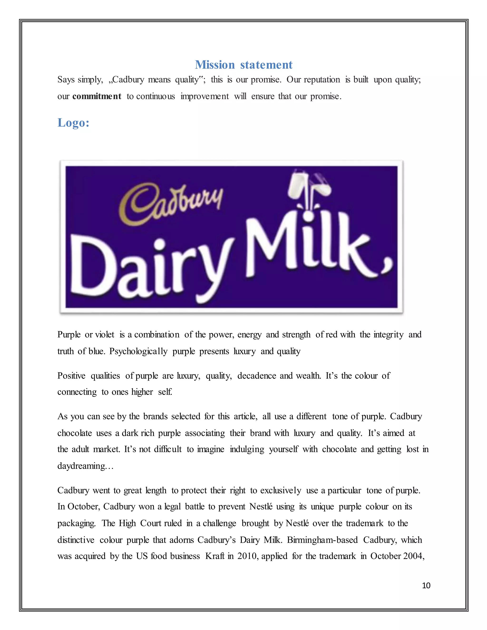 Brand audit dairy milk | DOCX