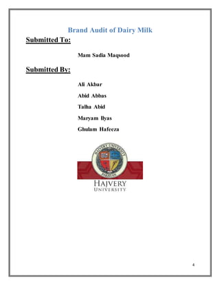 Brand audit dairy milk | DOCX