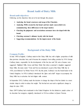 Brand audit dairy milk | DOCX