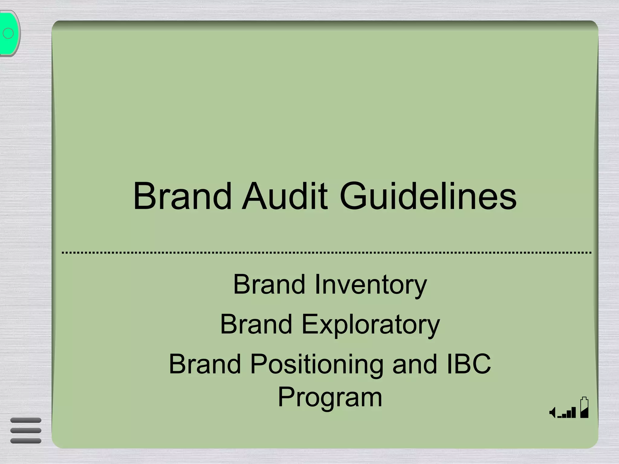 Brand Audit Guidelines | PPT