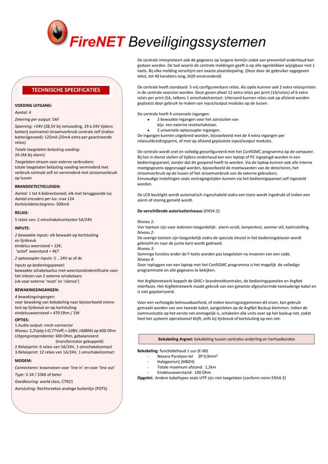 Brandcentrale FireNET | PDF