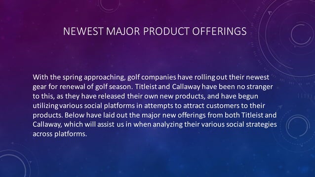 Golf Social Media Comparison Presentation Titleist v. Callaway | PPT