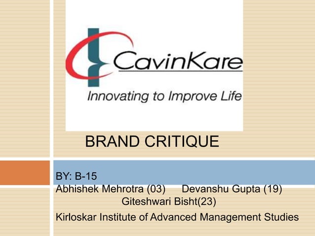 CavinKare Brand critique | PPTX