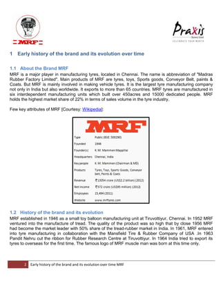 Brand Dossier "MRF" | PDF